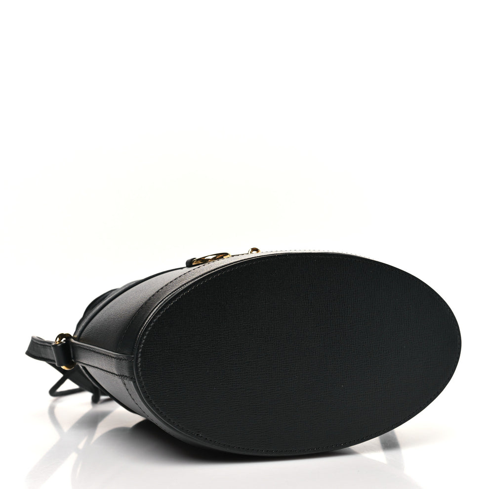 Gucci Azalea Sakai Calfskin Horsebit 1955 Drawstring Bucket Bag Black ...