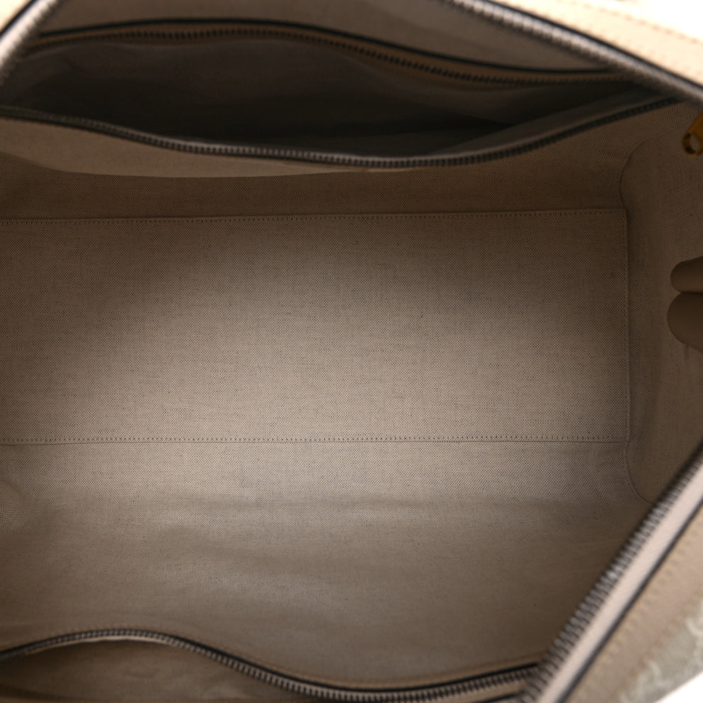 Gucci GG Supreme Monogram Textured Dollar Calfskin Web Medium Savoy ...