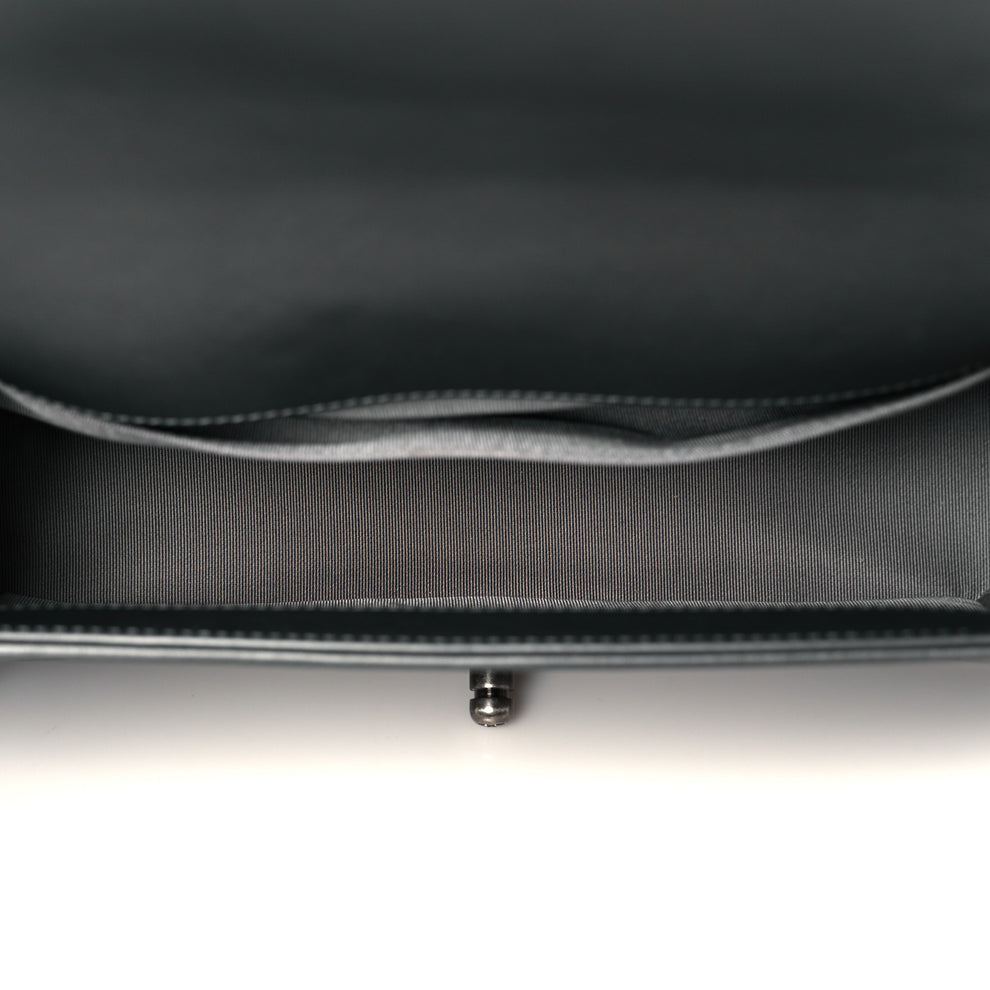 Chanel Metallic Calfskin Quilted Medium Boy Flap Dark Silver 1794657 ...