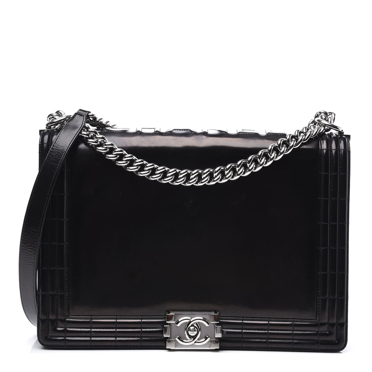 Chanel Glazed Calfskin Large Boy Flap Black 592082 – FASHIONPHILE