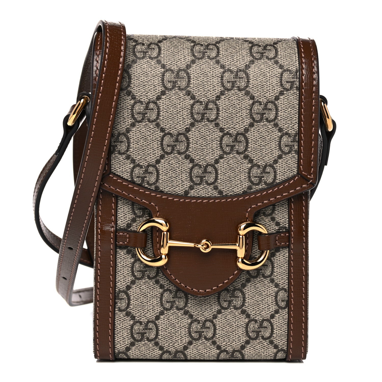 Gucci GG Supreme Monogram Mini Horsebit 1955 Crossbody Bag Beige Brown ...