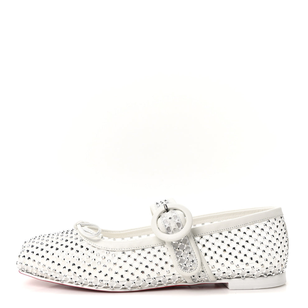 Christian Louboutin Crystal Mamastrapitina Strass Mesh Ballerina Flats ...
