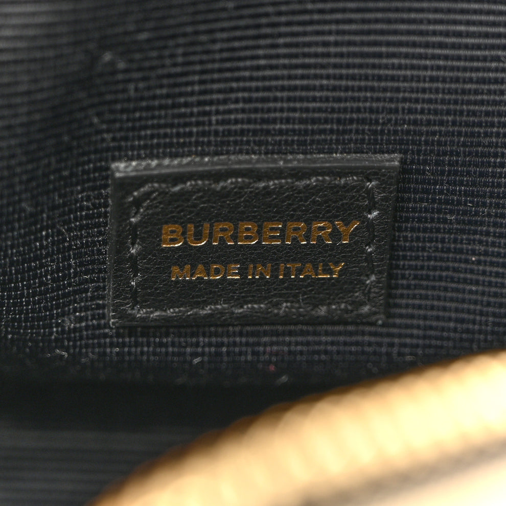 Burberry Calfskin Vintage Check Half Cube Crossbody Bag Black 1785681 ...