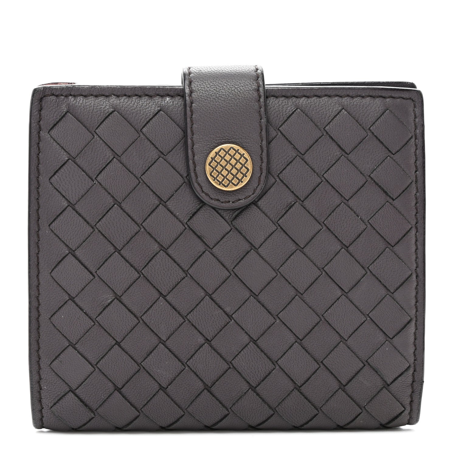 Bottega Veneta Nappa Intrecciato French Compact Wallet Grape 1579623 ...