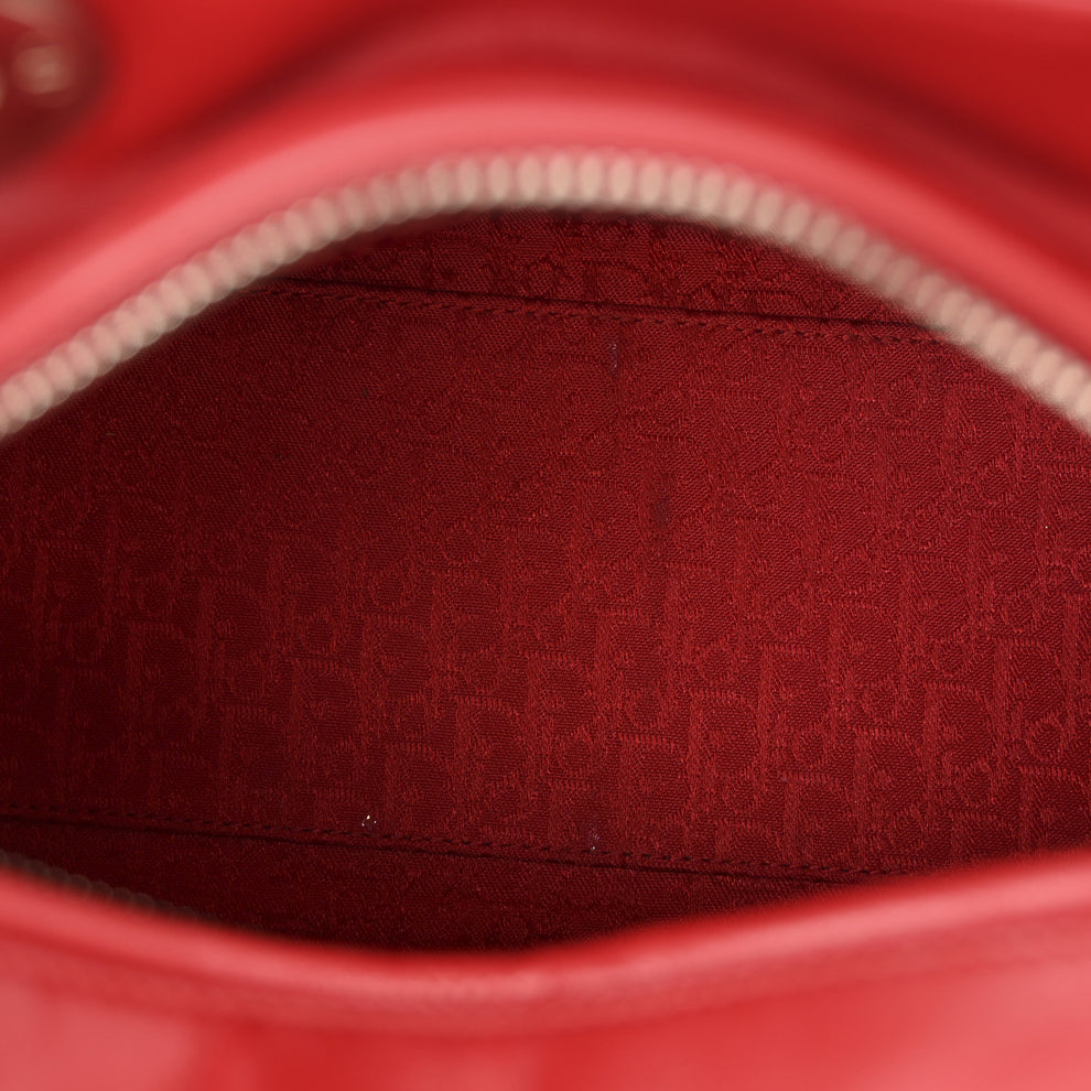 Christian Dior Lambskin Cannage Medium Lady Dior Red 1795921 – FASHIONPHILE