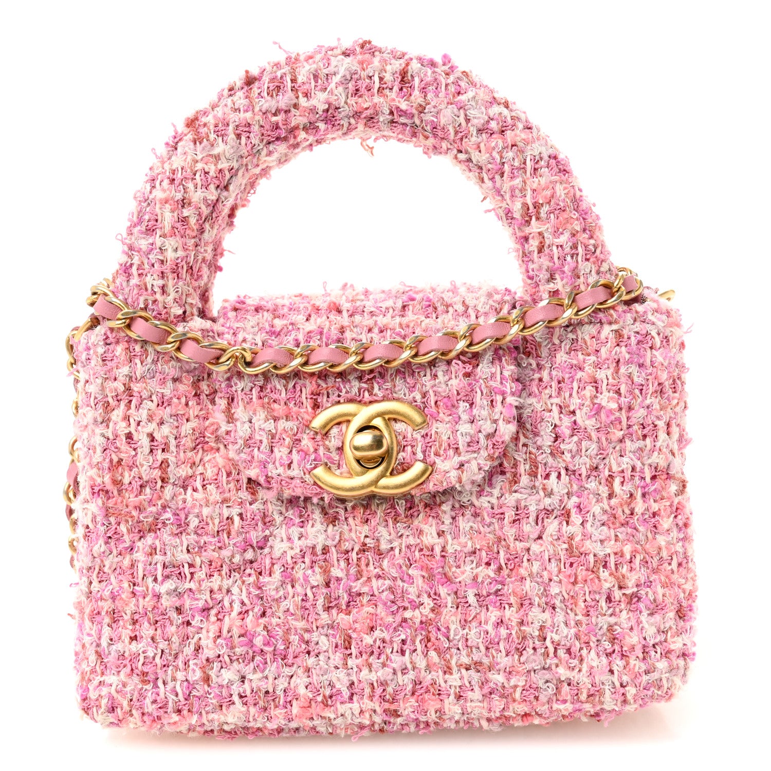 Chanel Tweed Quilted Mini Nano Kelly Shopper Pink 1761494 – FASHIONPHILE