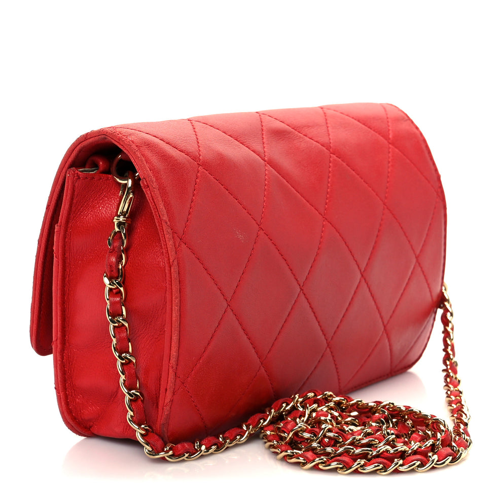 Chanel Lambskin Quilted Golden Class Wallet on Chain WOC Red 1781769 ...