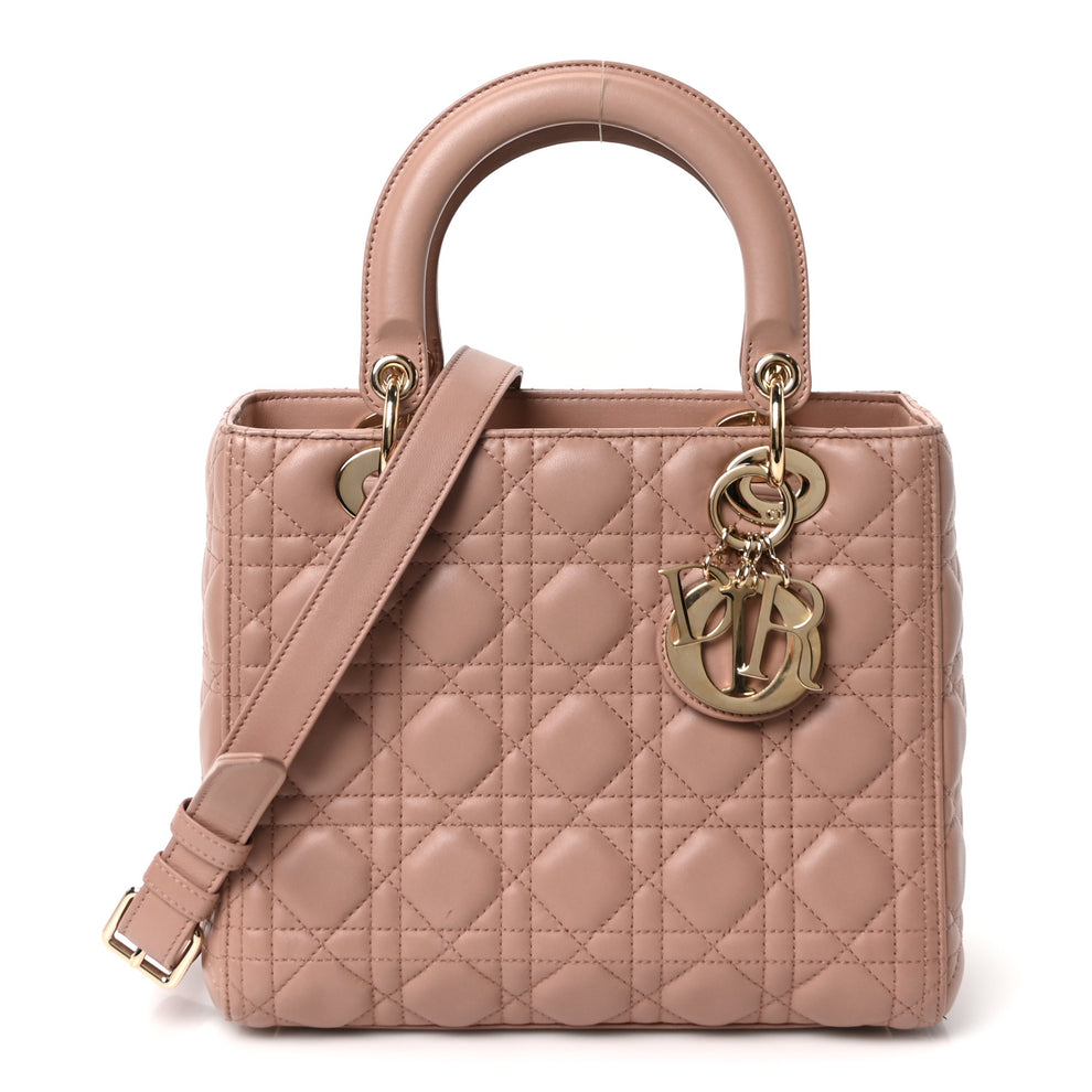 Christian Dior Lambskin Cannage Medium Lady Dior Fard 1775230 ...