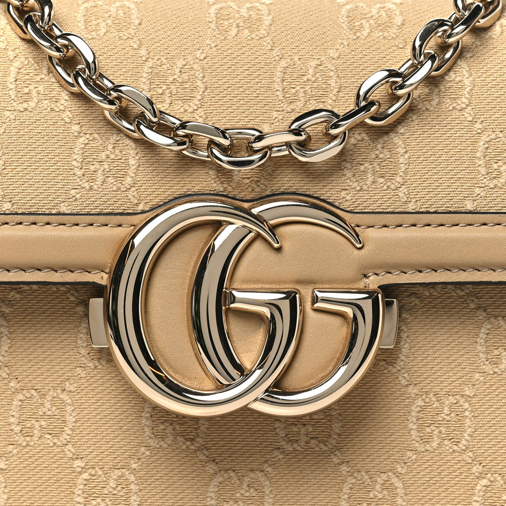 Gucci Monogram Small Gucci Go Shoulder Bag Beige 1685131 – FASHIONPHILE