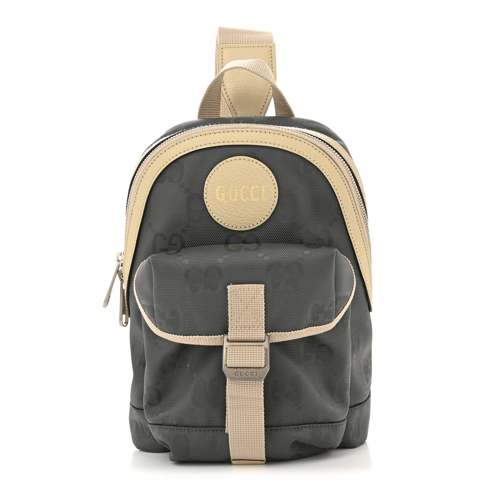 Gucci Econyl Nylon Monogram Off The Grid Sling Backpack Graphite Grey ...