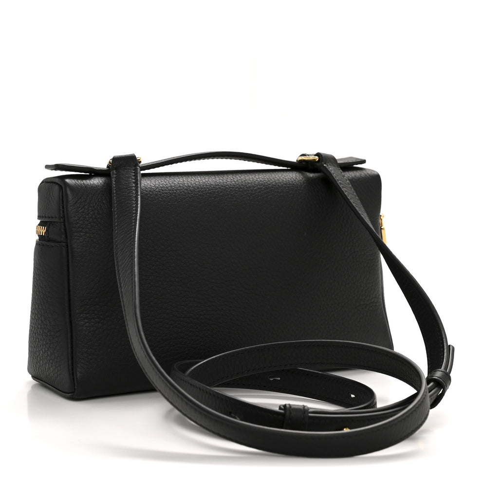 Loro Piana Grained Calfskin L19 Extra Pocket Pouch Black 1782847 ...