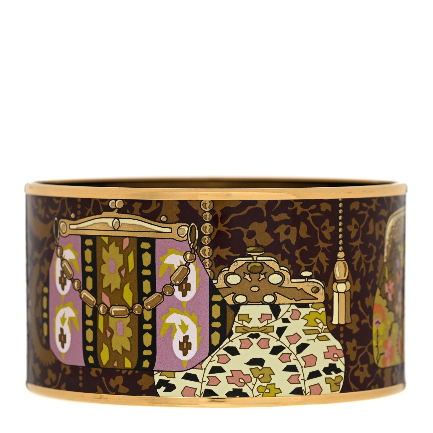 Hermes Enamel Printed Cachemire de Tamara Extra Wide Bracelet 1391395 ...