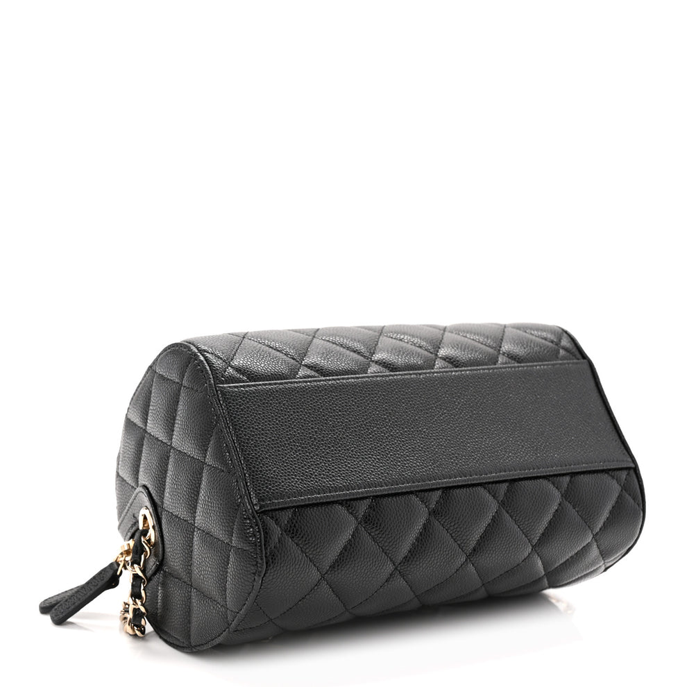 Chanel Caviar Quilted Barrel Clutch With Chain Black 1785376 – FASHIONPHILE