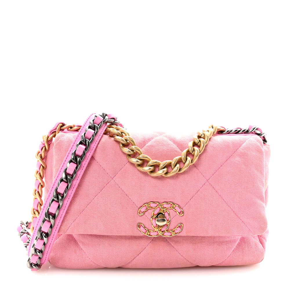 Chanel Denim Quilted Medium Chanel 19 Flap Neon Pink 1825678 – FASHIONPHILE