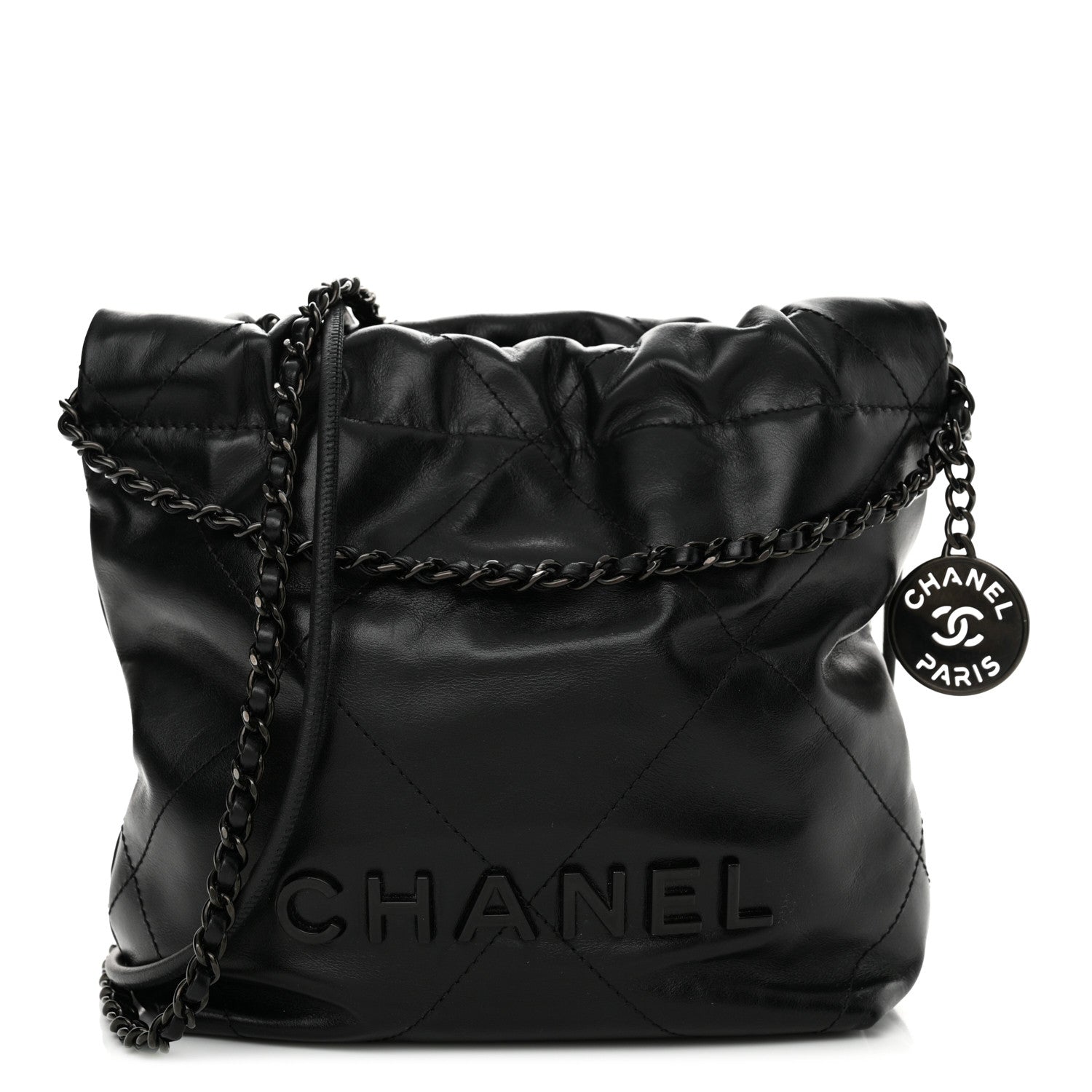 Chanel Shiny Calfskin Quilted Mini Chanel 22 So Black 1530429 ...