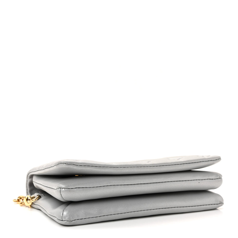 Louis Vuitton Metallic Lambskin Embossed Monogram Pochette Coussin ...