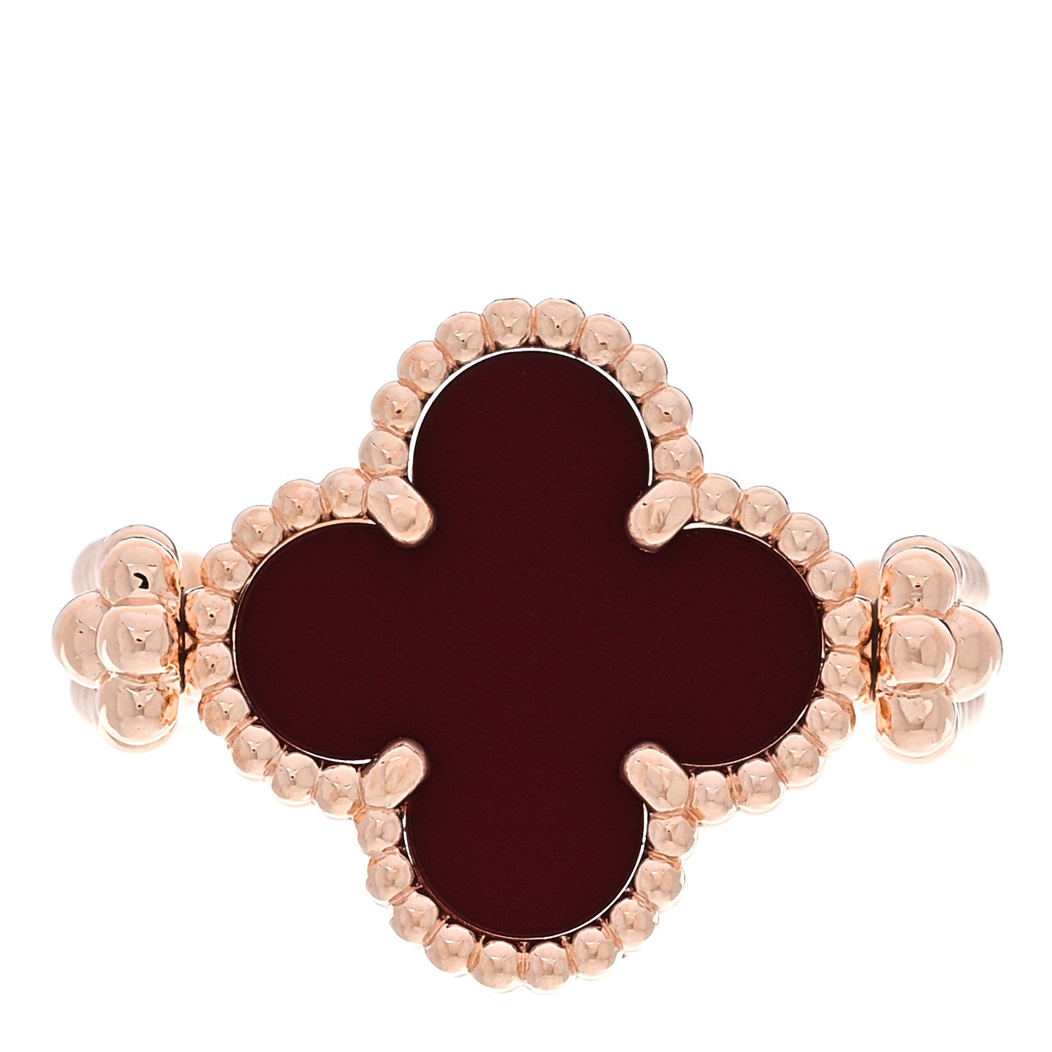 Van Cleef & Arpels 18K Rose Gold Diamond Carnelian Reversible Guilloche ...