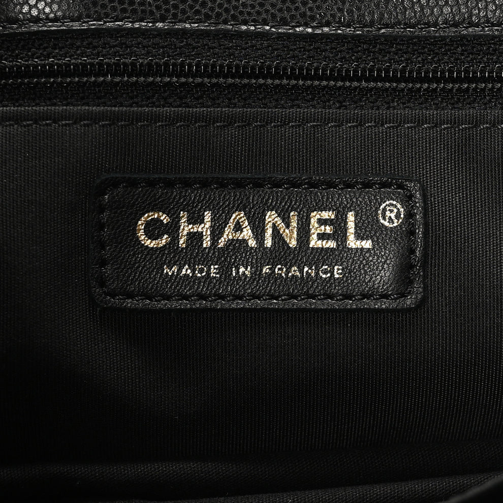Chanel Caviar Quilted Sweet Vertical Shopping Tote Black 1795612 ...