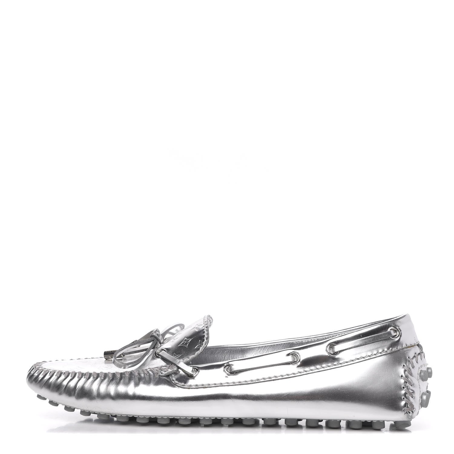Louis Vuitton Calfskin Monogram Gloria Loafers 41 Silver 634647 ...