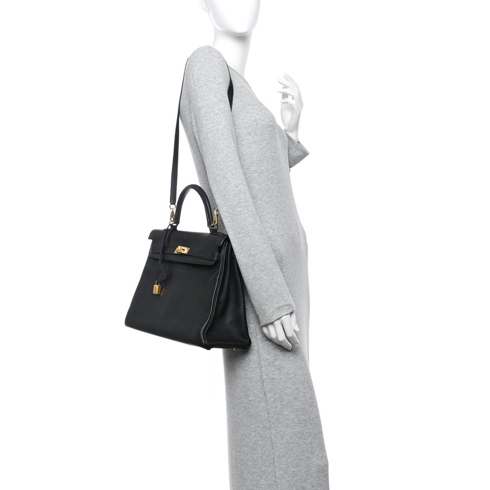 Hermes Togo Kelly Retourne 35 Black 1788051 – FASHIONPHILE