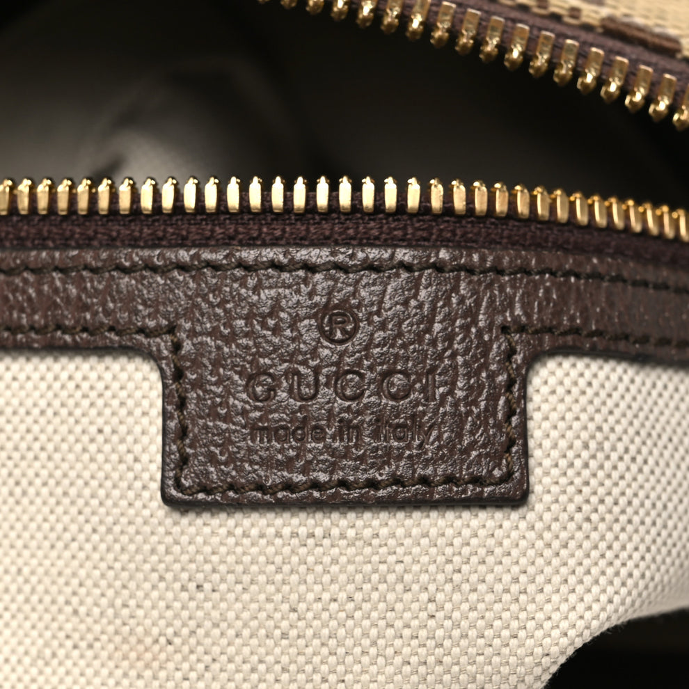 Gucci Monogram Jumbo GG Textured Dollar Calfskin Web Wristlet Messenger ...