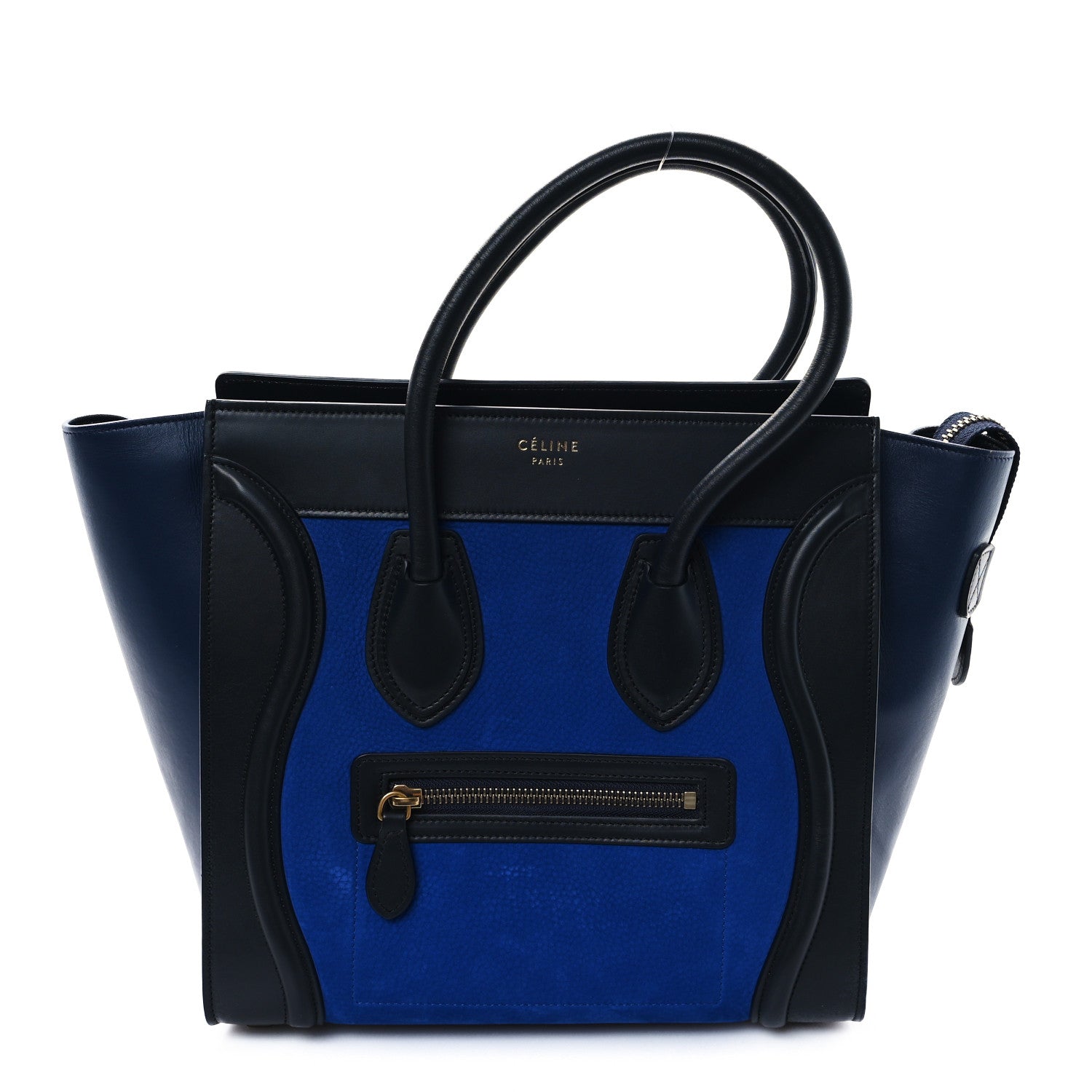 Celine Nubuck Smooth Calfskin Micro Tri-Color Luggage Bright Blue ...