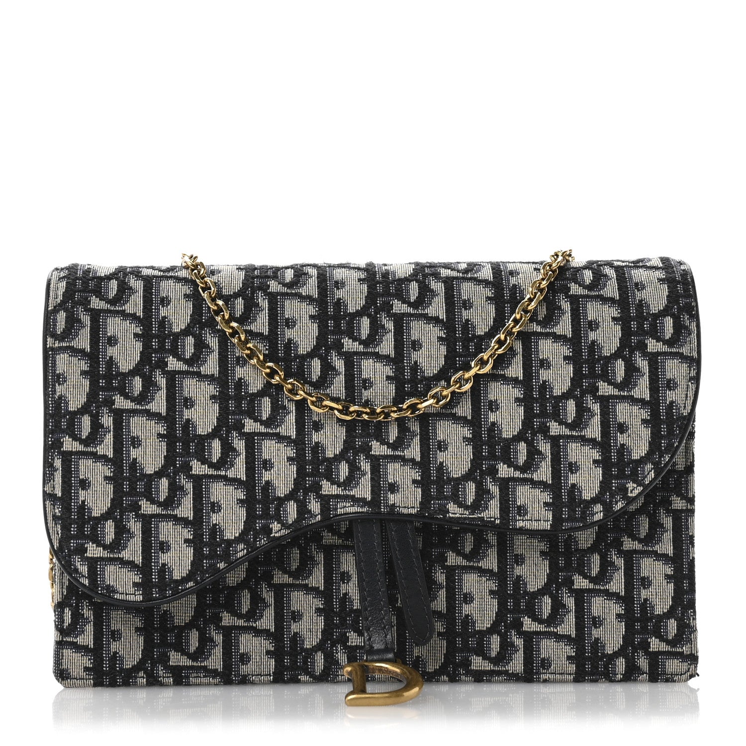 Christian Dior Oblique Saddle Chain Pouch Blue 1706277 – FASHIONPHILE