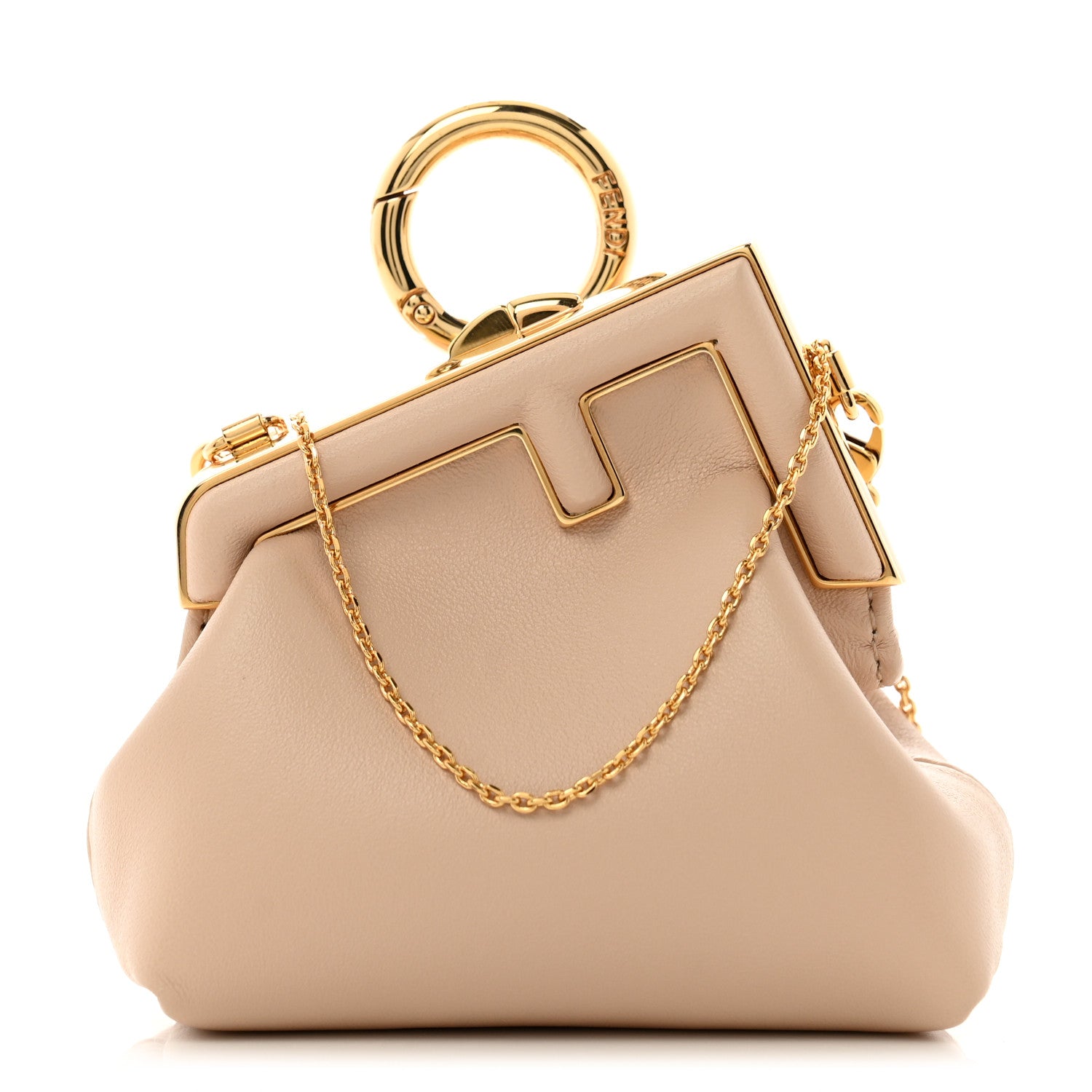 Fendi Shiny Nappa Nano Fendi First Bag Charm Poudre 1631578 – FASHIONPHILE