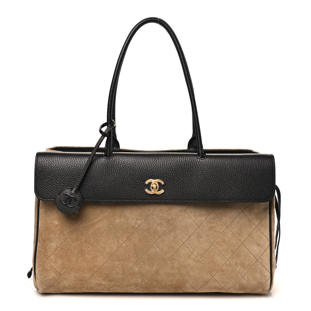 Chanel Grained Calfskin Suede Urban Essentials Large Shopping Bag Dark ...