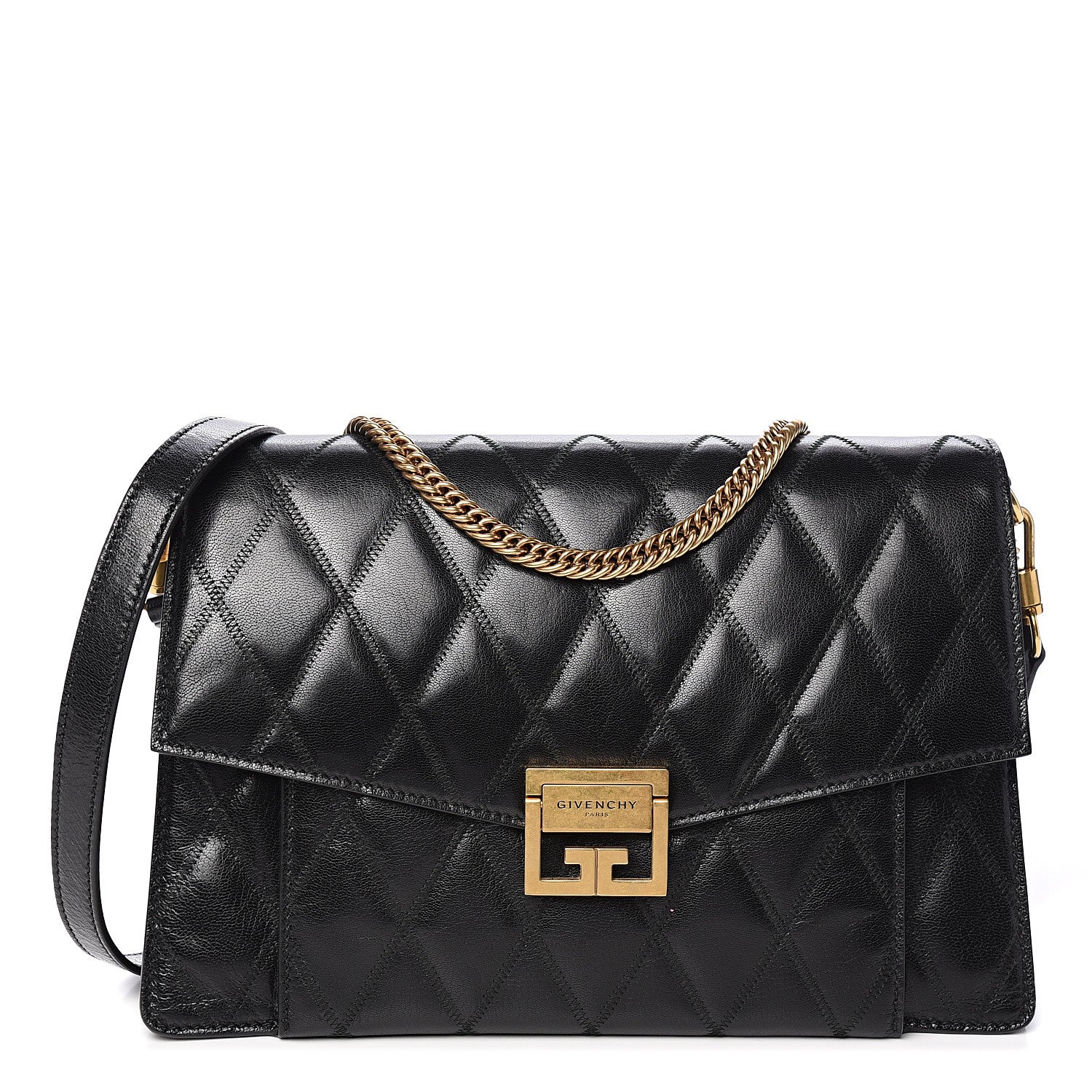 Givenchy Goatskin Quilted Medium GV3 Shoulder Bag Black 693629 ...