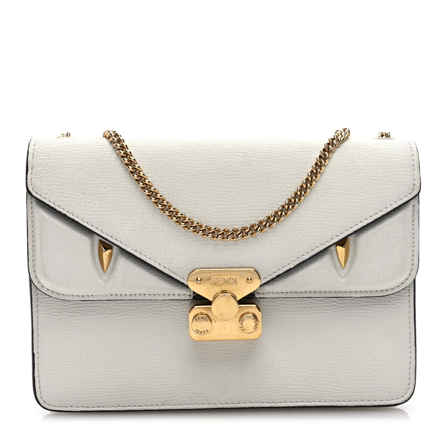 Fendi Vitello Vienna Glazed Fabric FF 1974 Monster Eyes Small Bag Bug ...