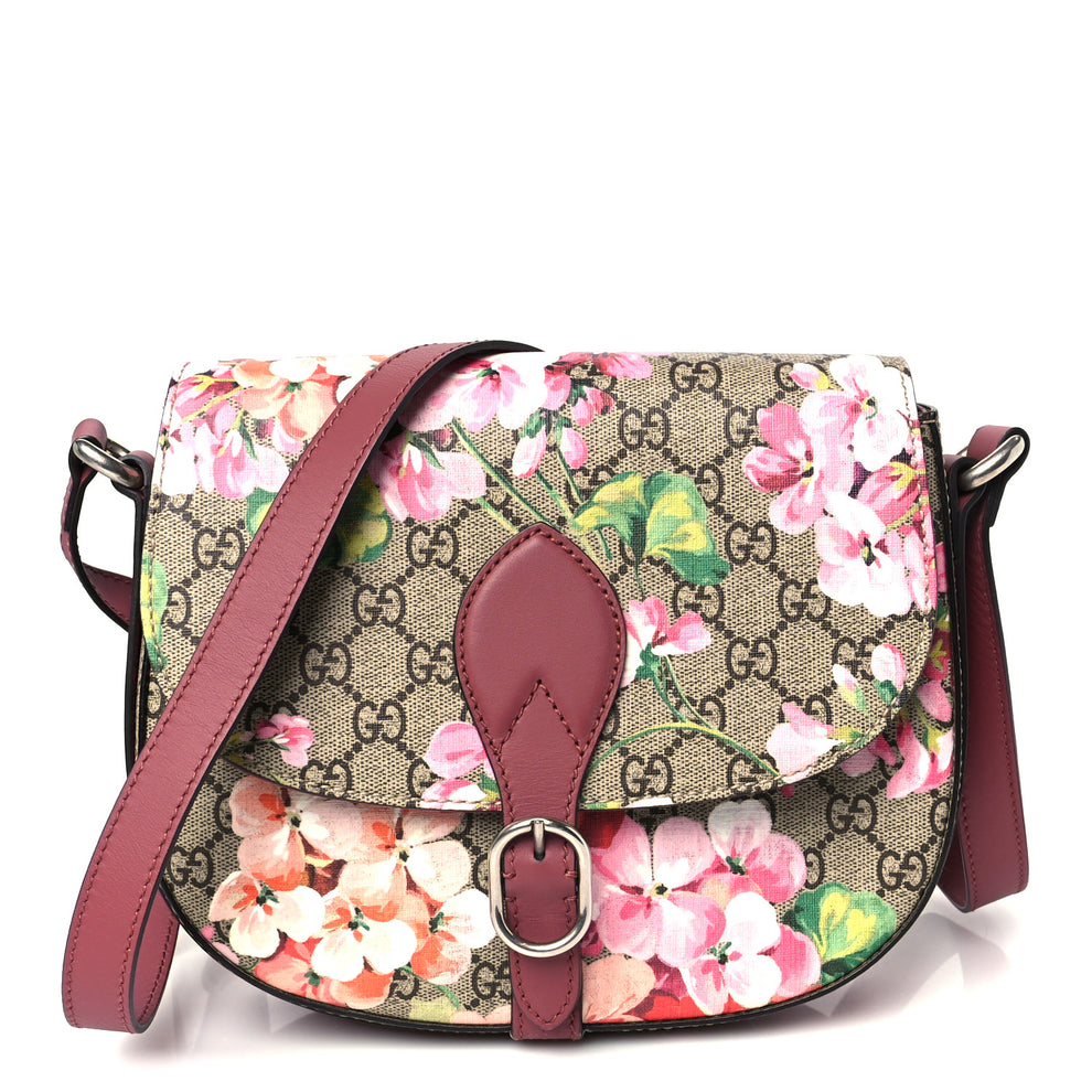 Gucci GG Supreme Monogram Blooms Small Messenger Shoulder Bag Beige ...