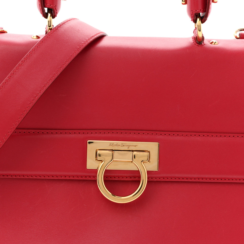 Salvatore Ferragamo Calfskin Medium Sofia Shoulder Bag Red 1837833 ...