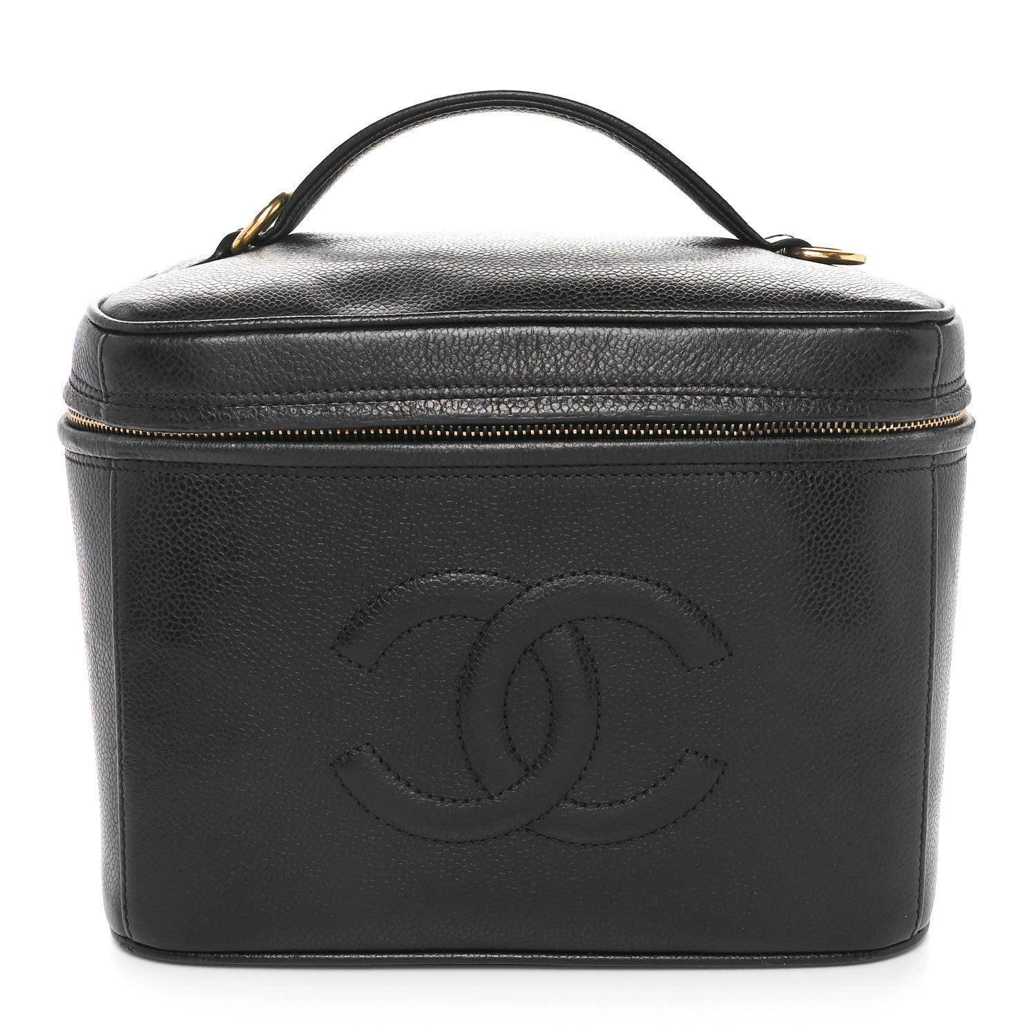 Chanel Caviar CC Vanity Train Case Black 1628388 – FASHIONPHILE
