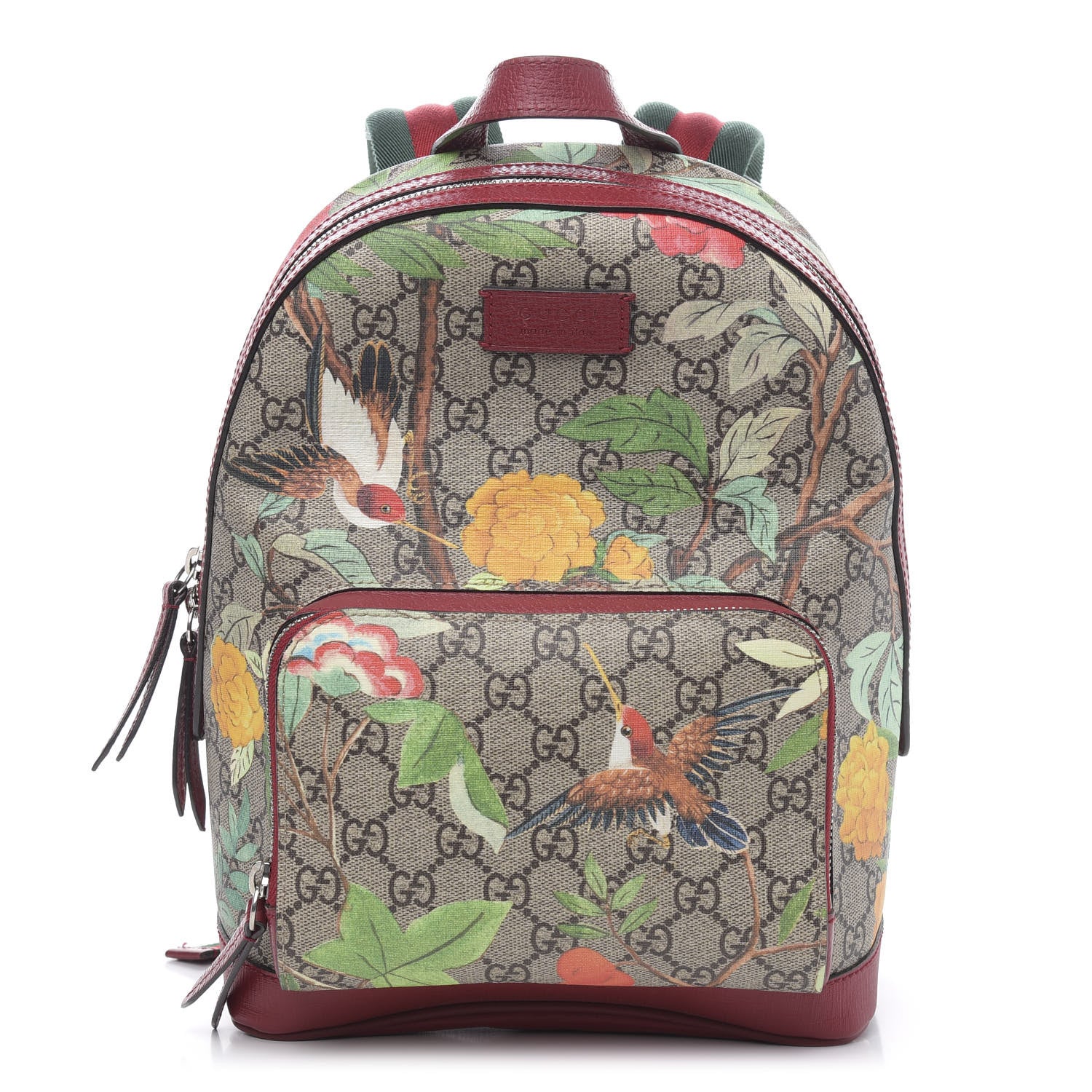 Gucci GG Supreme Monogram Tian Web Small Day Backpack Beige Multicolor ...