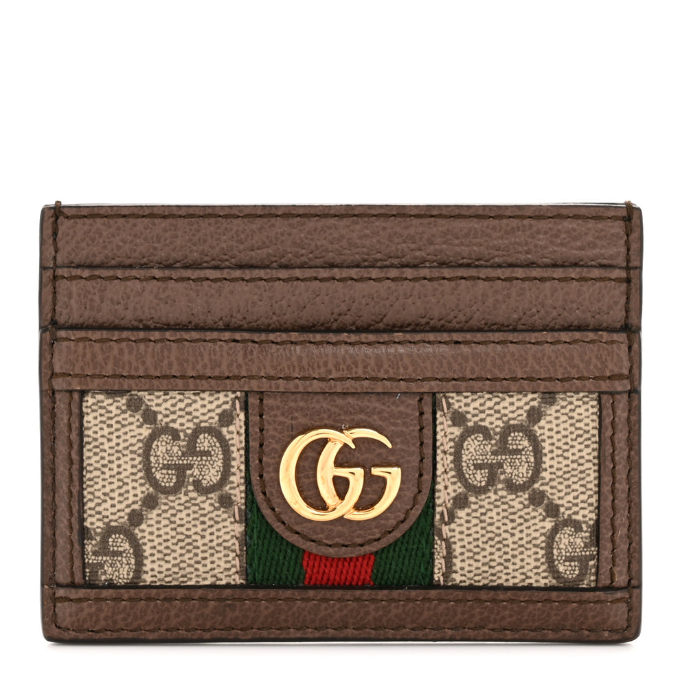Gucci GG Supreme Monogram Textured Dollar Calfskin Ophidia Card Holder ...