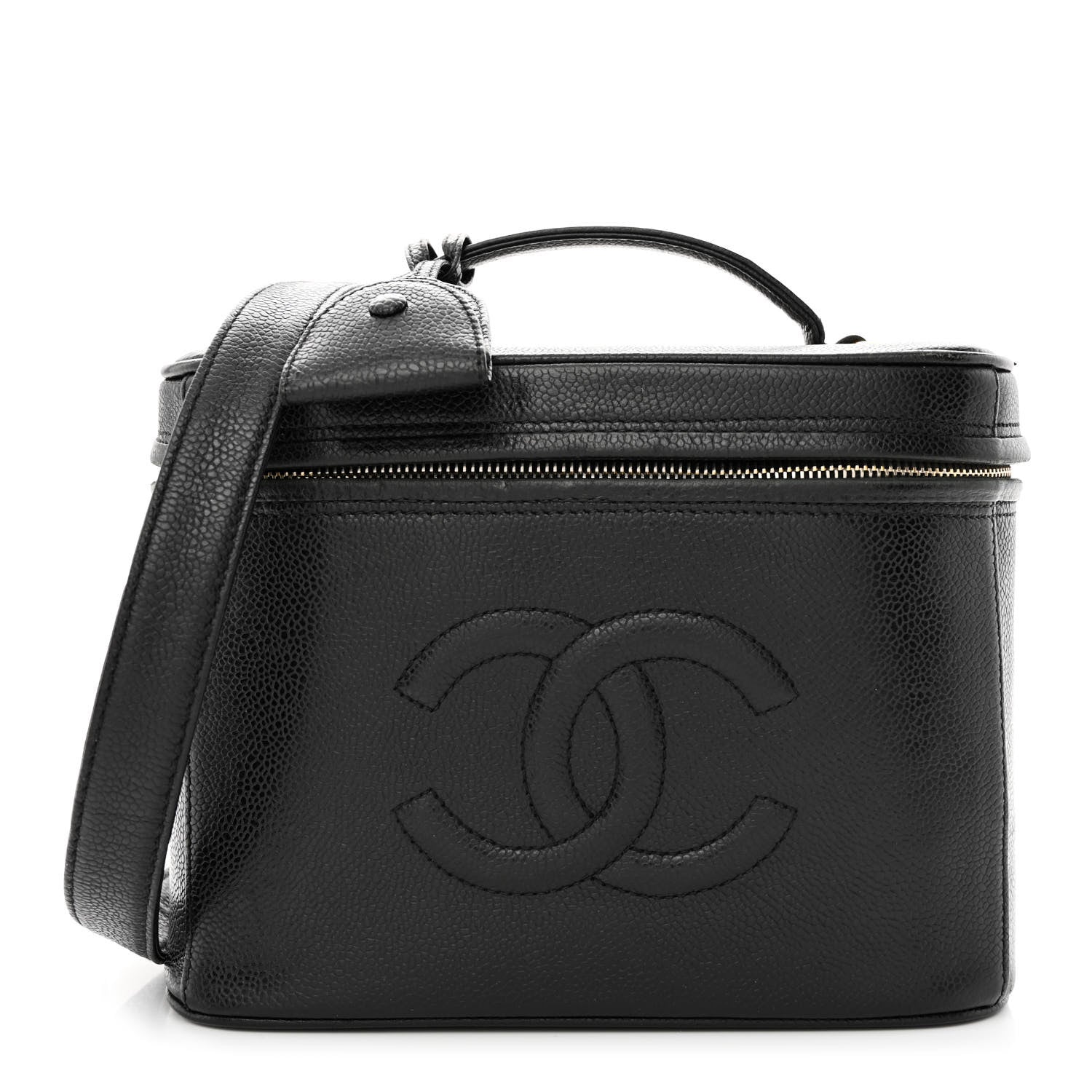 Chanel Caviar CC Vanity Train Case Black 1289081 – FASHIONPHILE
