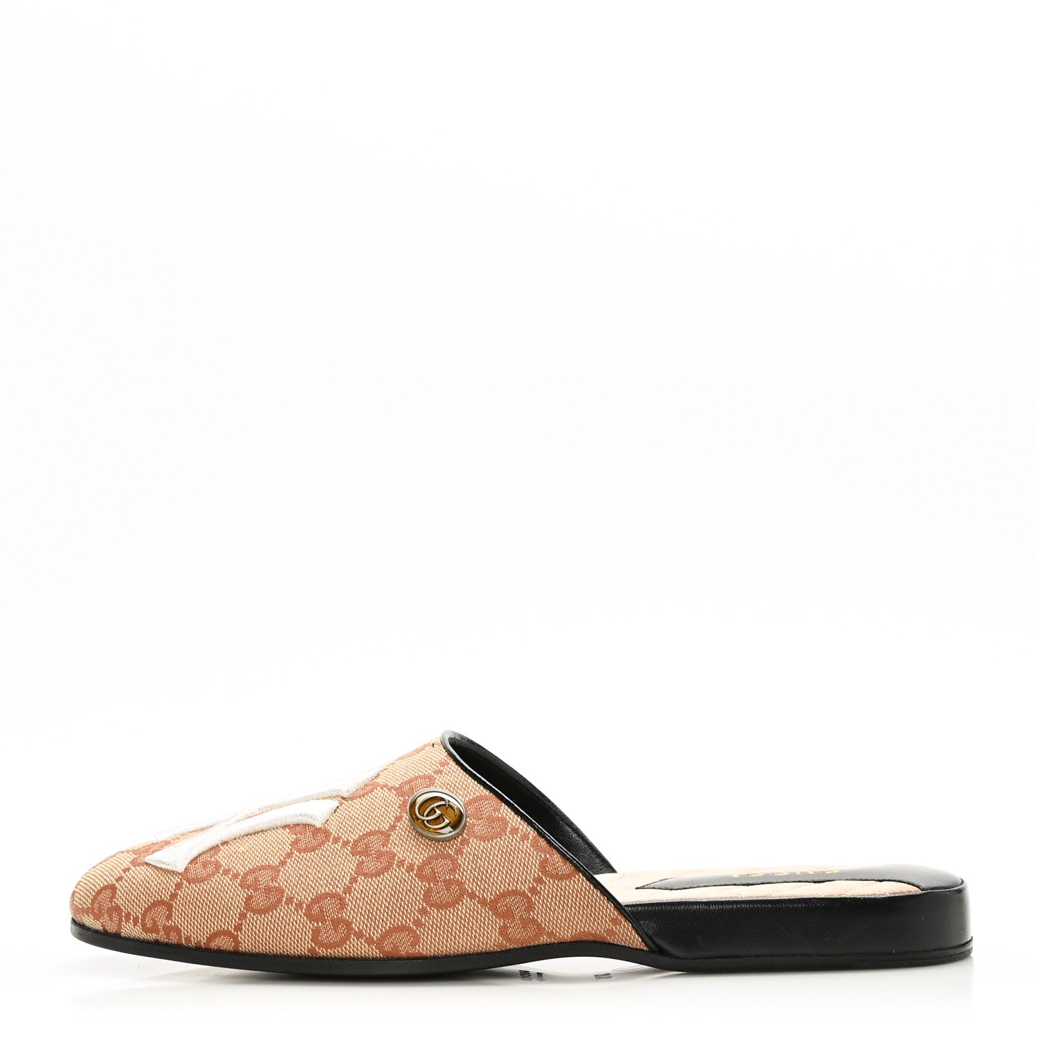 Gucci X MLB Monogram NY Yankees Embroidered Womens GG Slippers 37.5 ...
