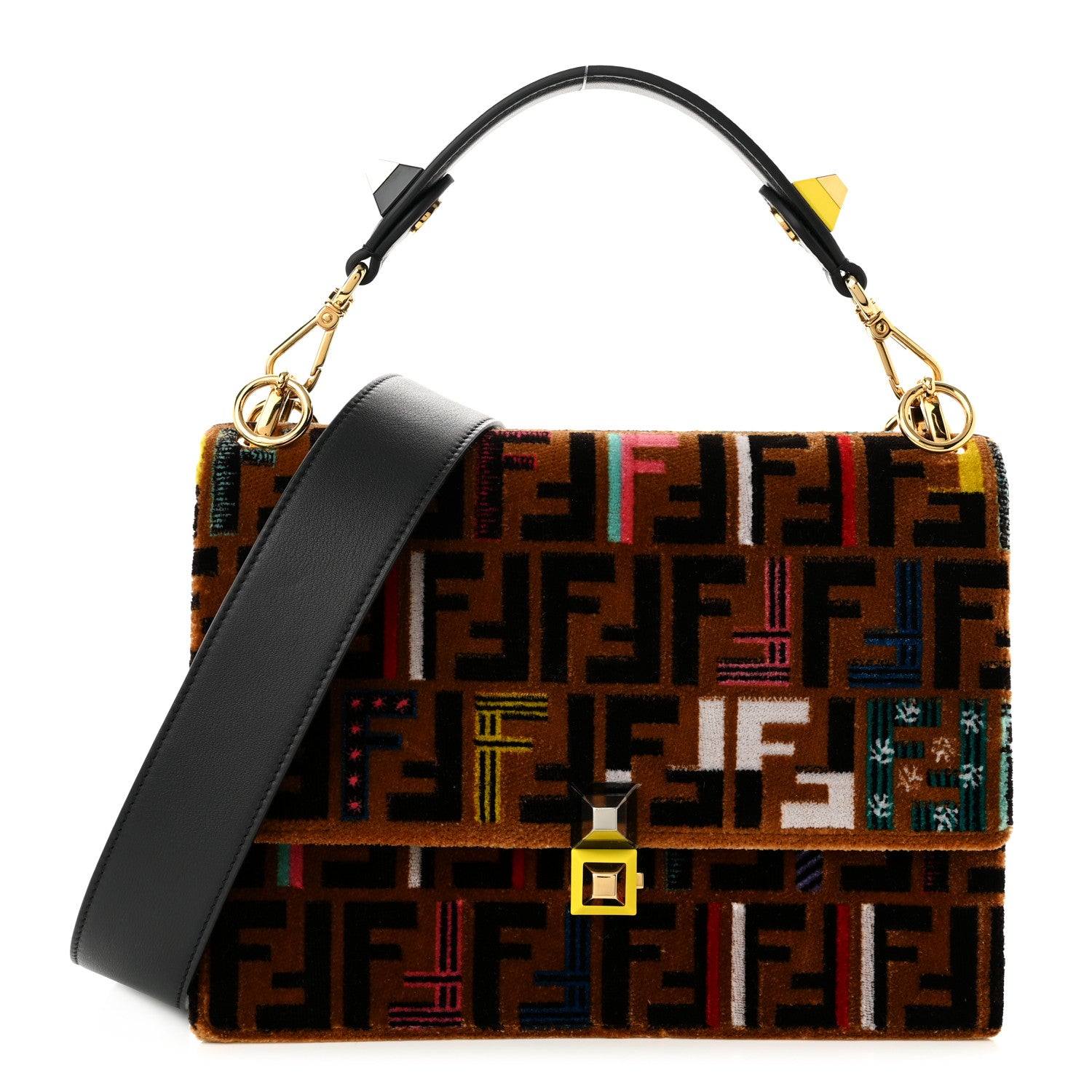 Fendi Velvet Vitello Dolce Fun Fair Kan I Shoulder Bag Tobacco ...