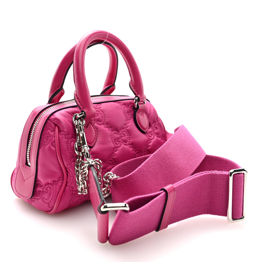 Gucci Nylon Calfskin Enamel GG Matelasse Mini Bowler Bag Lovely 1794721 ...