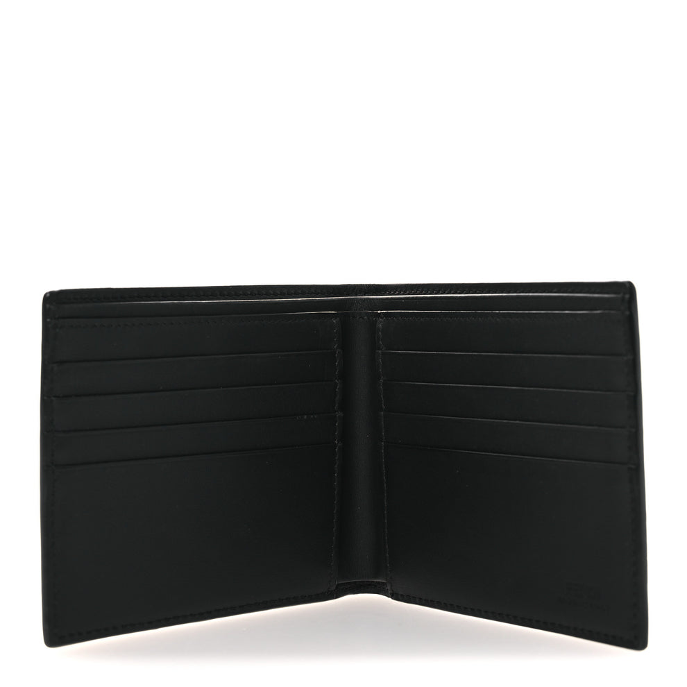 Fendi Calfskin Metal Monster Eyes Bi-fold Wallet Black 1816357 ...