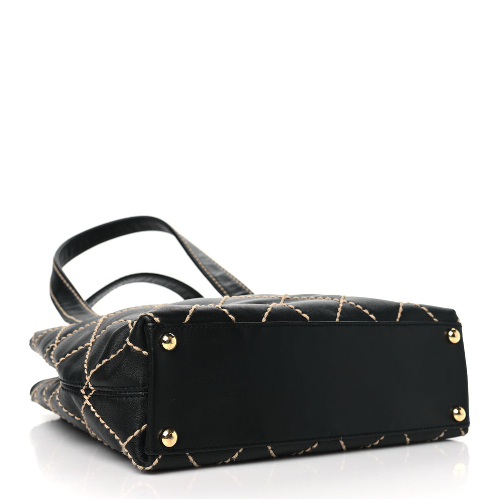 Chanel Calfskin Stitch Small Surpique Tote Black 1806151 – FASHIONPHILE