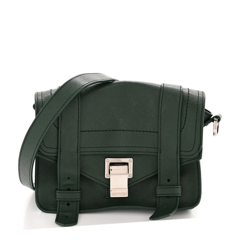 Proenza Schouler Lambskin Mini PS1 Satchel Forest Green 1786689 ...