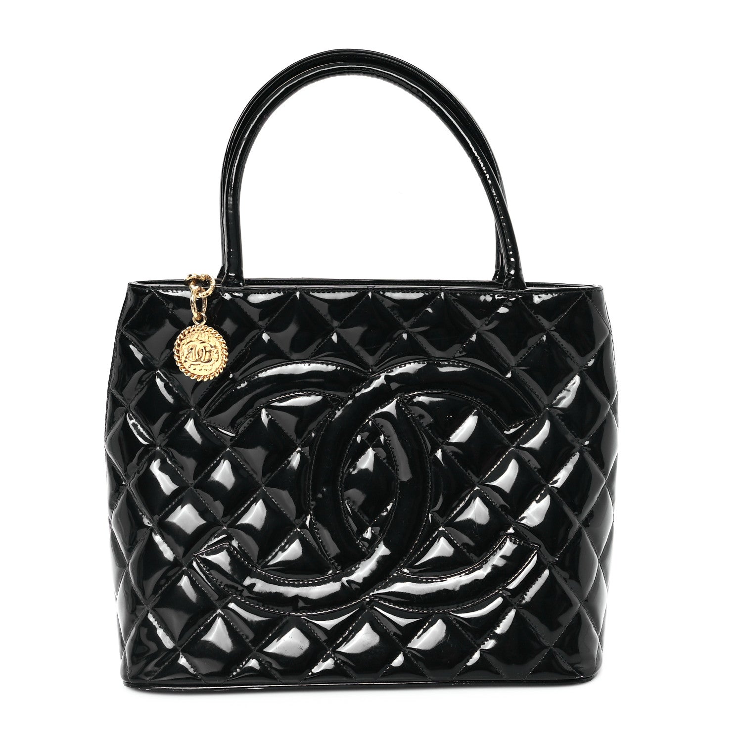 Chanel Patent Medallion Tote Black 1689220 – FASHIONPHILE