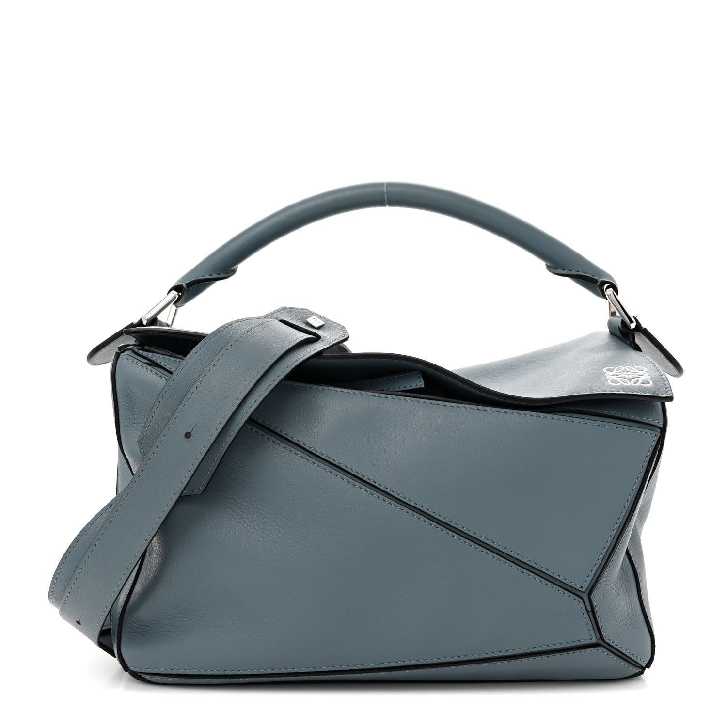 Loewe Calfskin Medium Puzzle Bag Stone Blue 1500788 – FASHIONPHILE