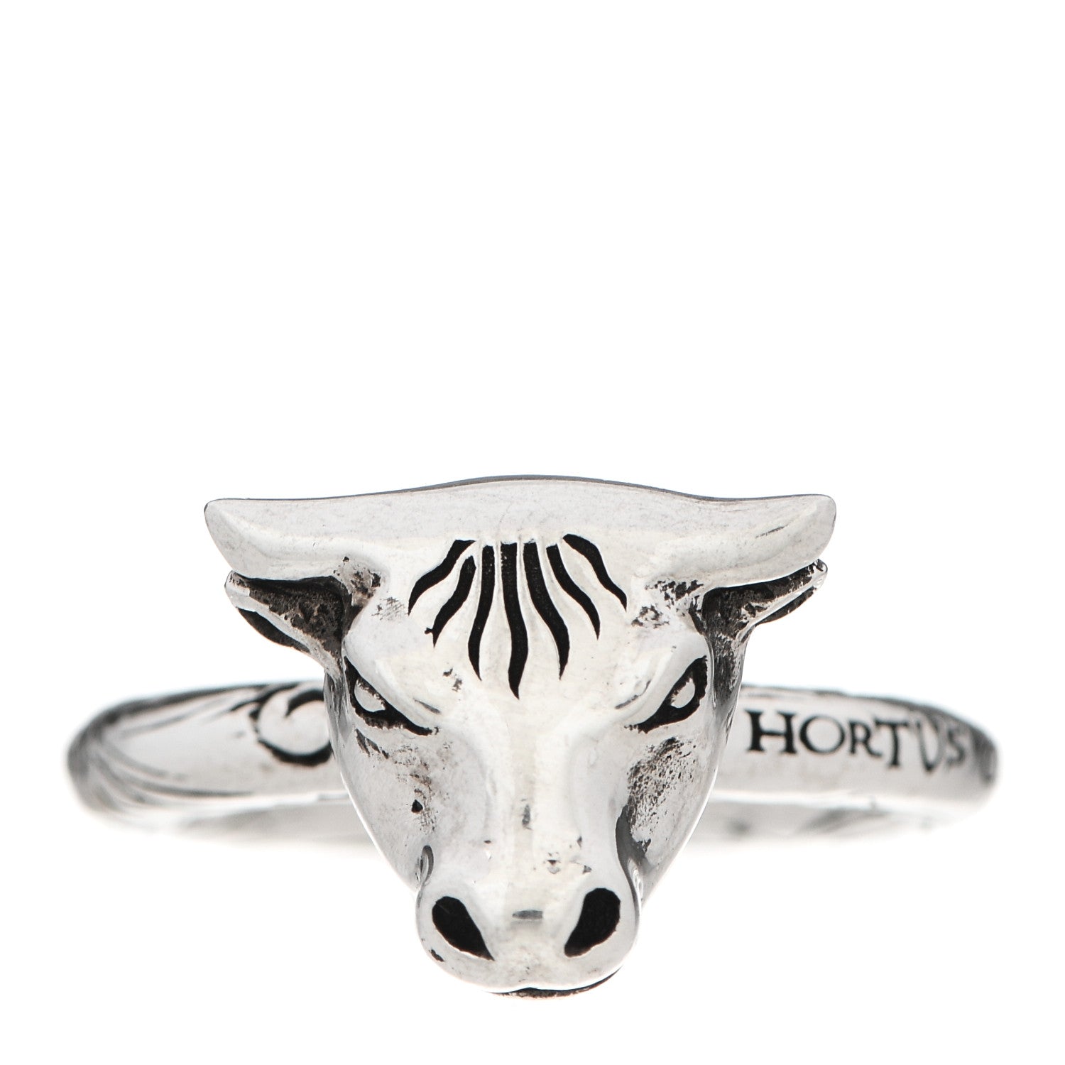 Gucci Sterling Silver Anger Forest Bull's Head Ring 52 6 1048121 ...