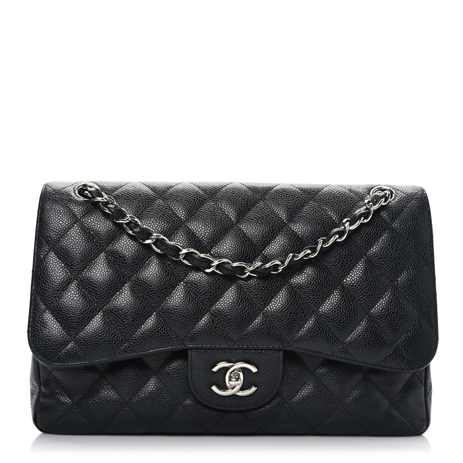Chanel Caviar Quilted Jumbo Double Flap Black 1247504 – FASHIONPHILE