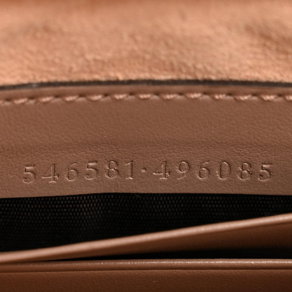 Gucci Calfskin Matelasse Mini GG Marmont Chain Crossbody Bag Porcelain ...