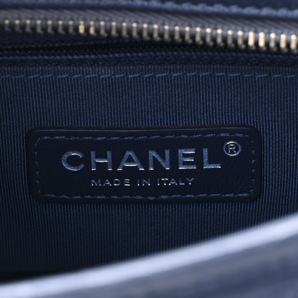 Chanel Patent Goatskin Quilted Small Gabrielle Hobo Blue 1777169 ...