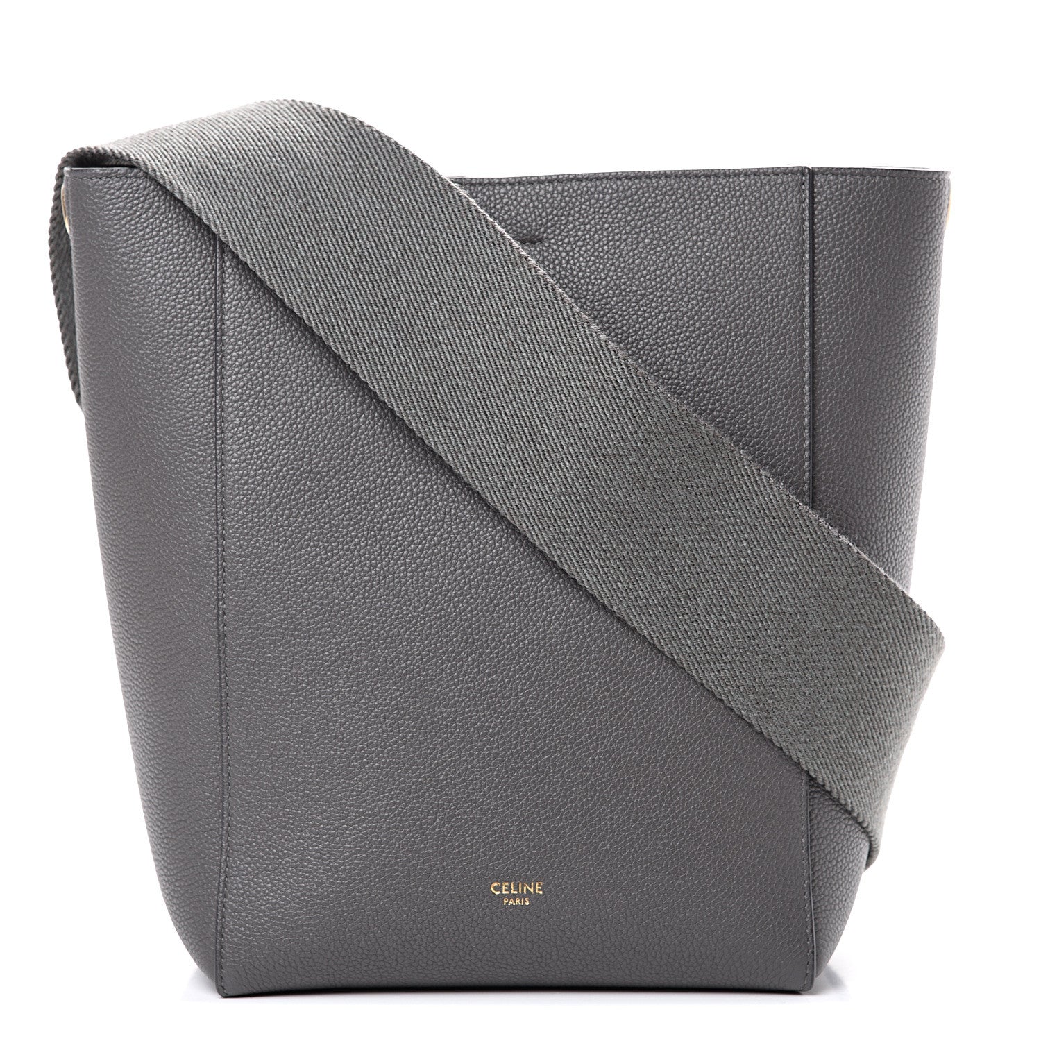 Celine Soft Grained Calfskin Small Sangle Bucket Bag Grey 568098 ...